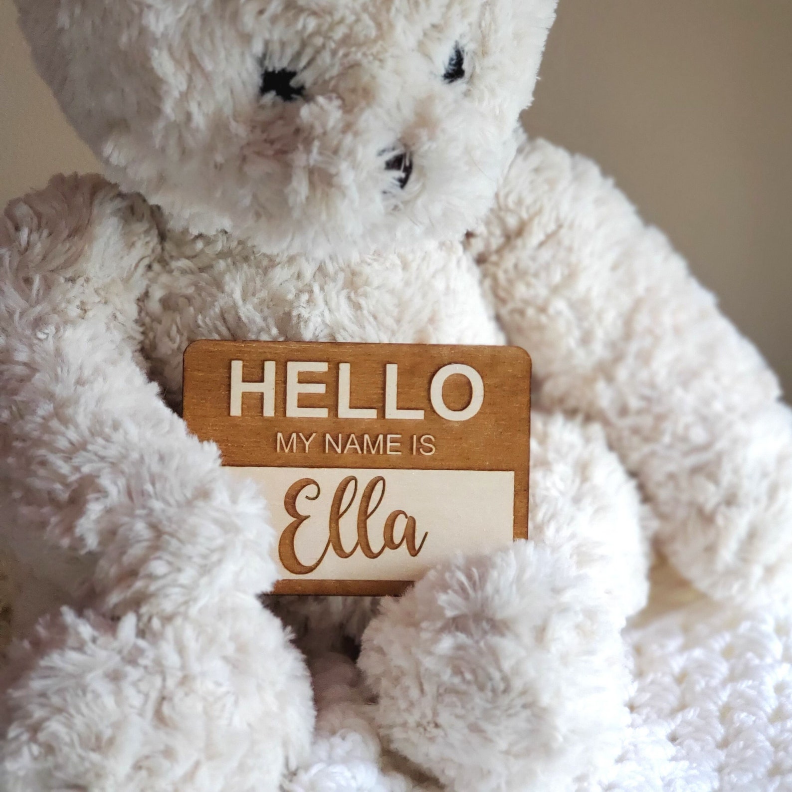Wooden Hello My Name is Sign Birth Announcement Sign Baby - Etsy