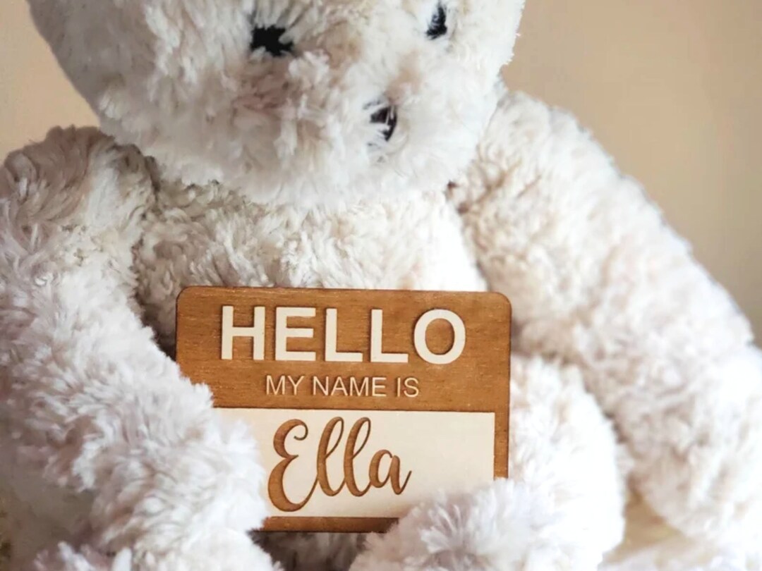 Wooden Hello My Name is Sign, Birth Announcement Sign, Baby Shower Gift ...