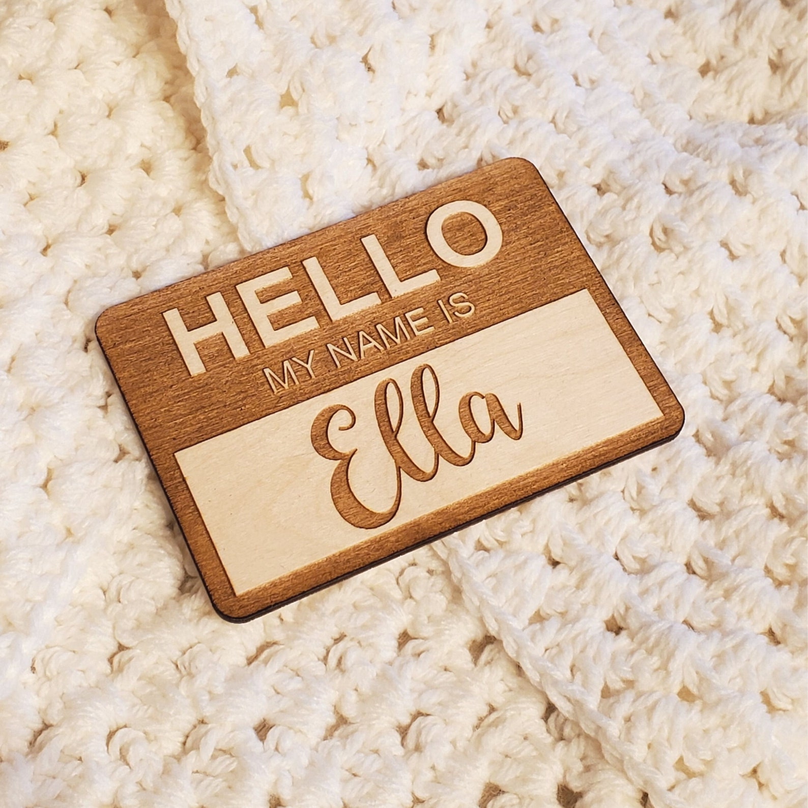 Wooden Hello My Name is Sign Birth Announcement Sign Baby - Etsy