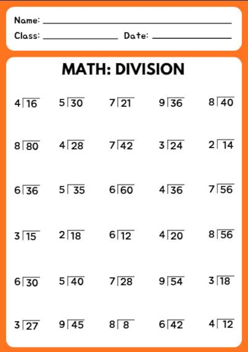 1-digit Multiplication & Division Worksheets | Math Practice for Kids ...