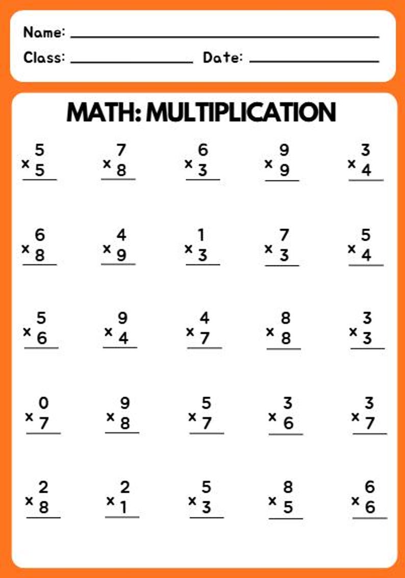 1-digit Multiplication & Division Worksheets | Math Practice for Kids ...