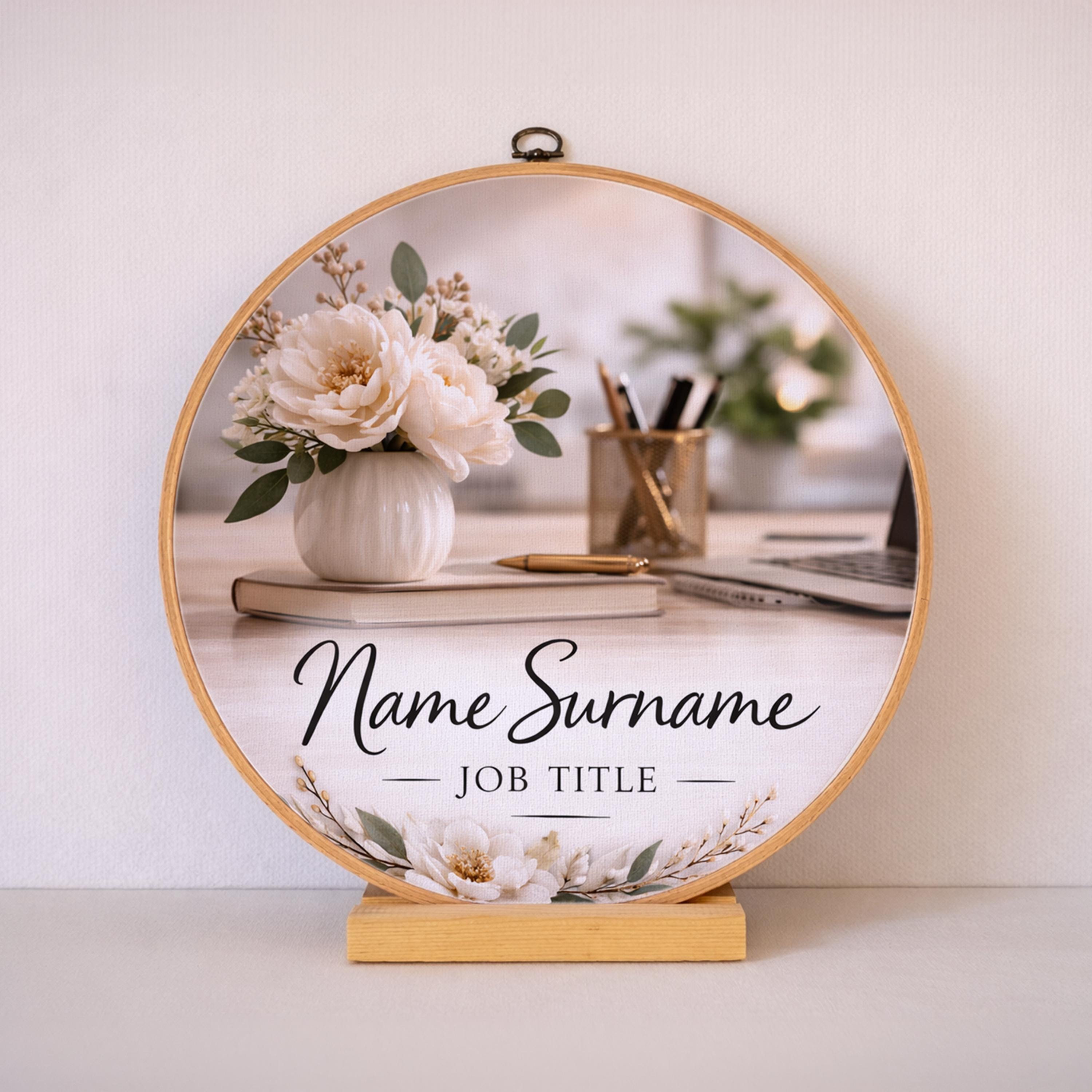 Personalized Office Name Plate, Desk Name Round Photo Hoop, New Job Gift, Office Sign, Desk Name Plate, Custom Name Plate, Job Title Personalized Office Name Plate, Desk Name Round Photo Hoop, New Job Gift, Office Sign, Desk Name Plate, Custom Name Plate, Job Title