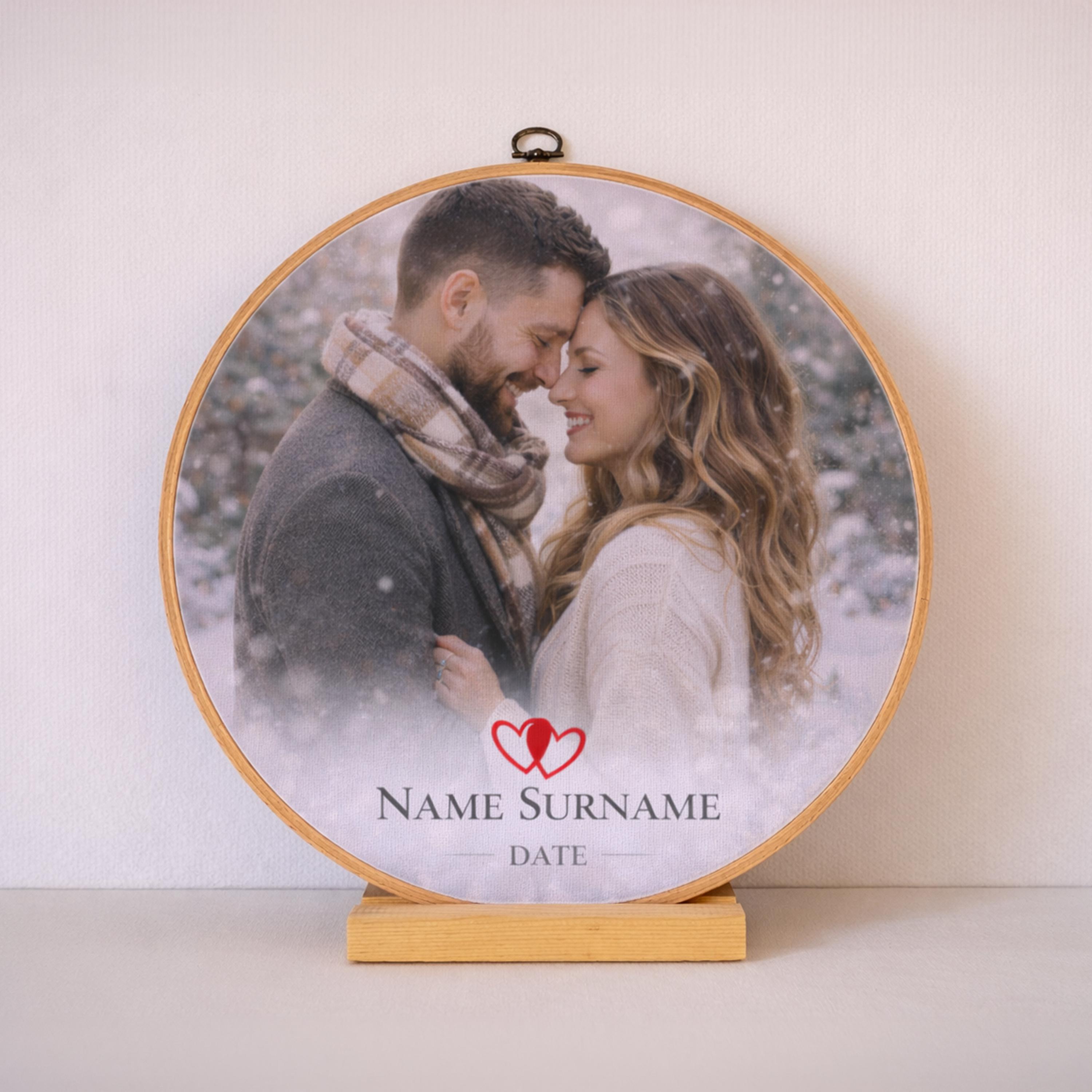 Personalized Wood Hoop Photo Round Photo Hoop Gift For Couples, Anniversary Photo Gift, Unique Engagement Round Hoop Frames For Desk Personalized Wood Hoop Photo Round Photo Hoop Gift For Couples, Anniversary Photo Gift, Unique Engagement Round Hoop Frames For Desk