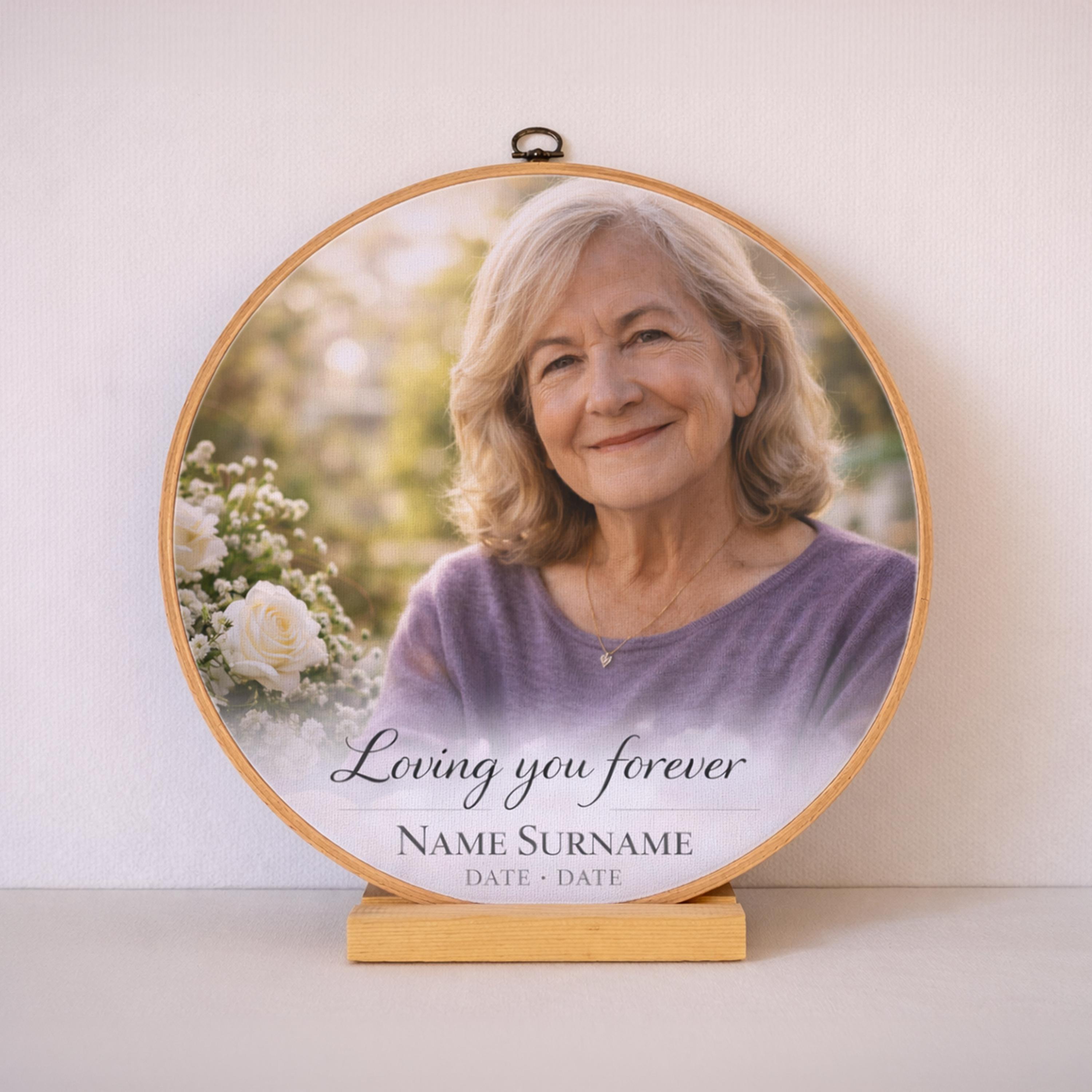 Personalized Memorial Gifts, Wood Hoop Desktop Display, Loss Of Loved One, Sympathy İn Memory, Memorial Photo Gift, Loving You Forever Personalized Memorial Gifts, Wood Hoop Desktop Display, Loss Of Loved One, Sympathy İn Memory, Memorial Photo Gift, Loving You Forever