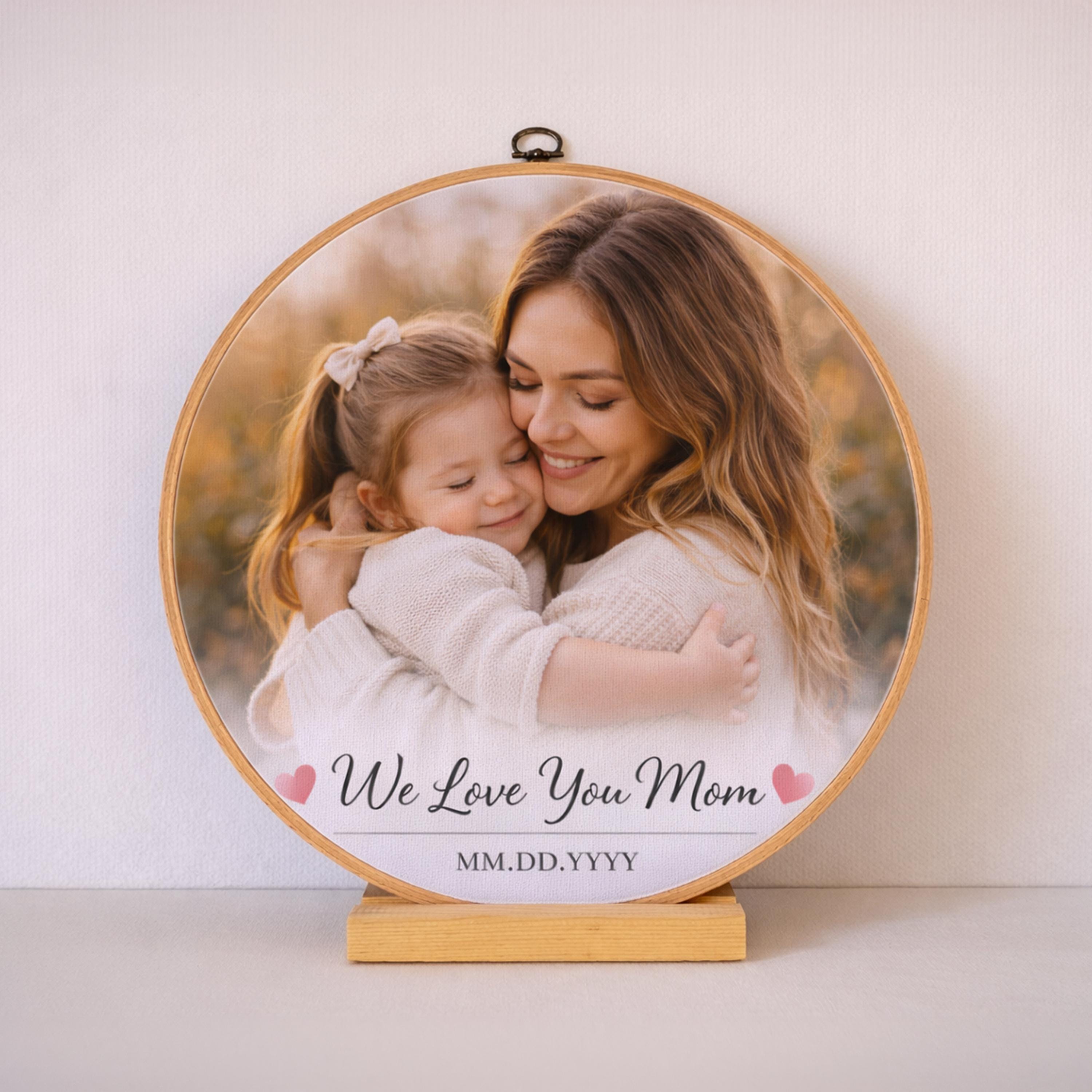Personalized Dad Wood Hoop Photo Round Photo Hoop, Father'S Day Custom Text Round Hoop Frame For Desk, New Dad Photo Keepsake From Wife Personalized Dad Wood Hoop Photo Round Photo Hoop, Father'S Day Custom Text Round Hoop Frame For Desk, New Dad Photo Keepsake From Wife