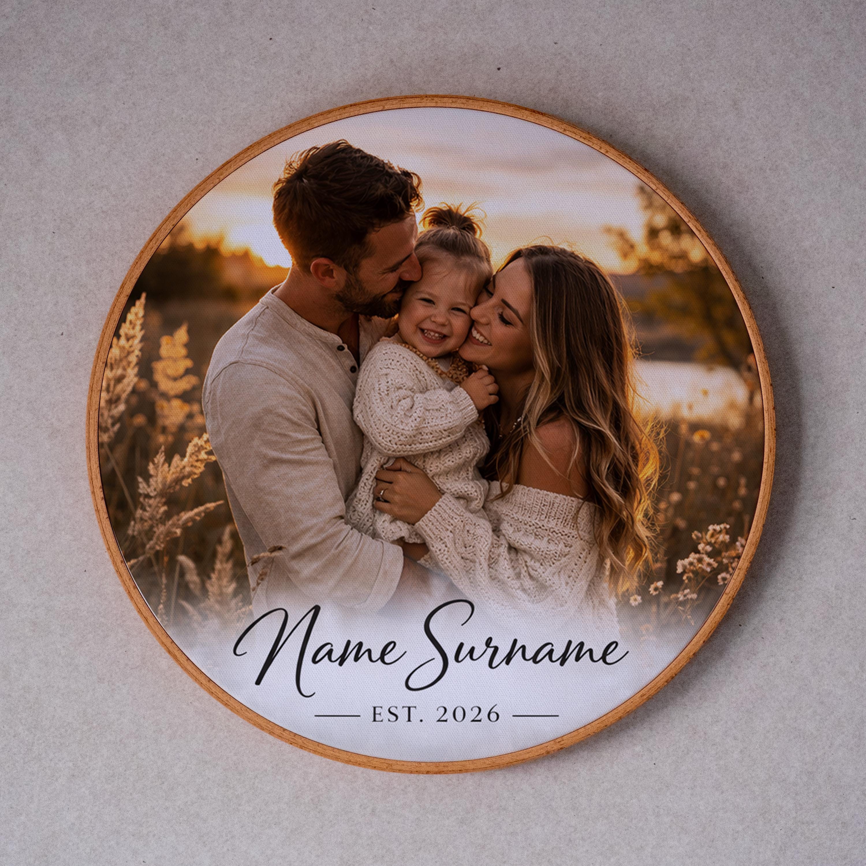 Custom Wood Hoop Photo Block, Personalized Round Hoop Frame, Family Photo Gift, Personalized Photo Present, Picture Gifts, Two Photo Text Custom Wood Hoop Photo Block, Personalized Round Hoop Frame, Family Photo Gift, Personalized Photo Present, Picture Gifts, Two Photo Text