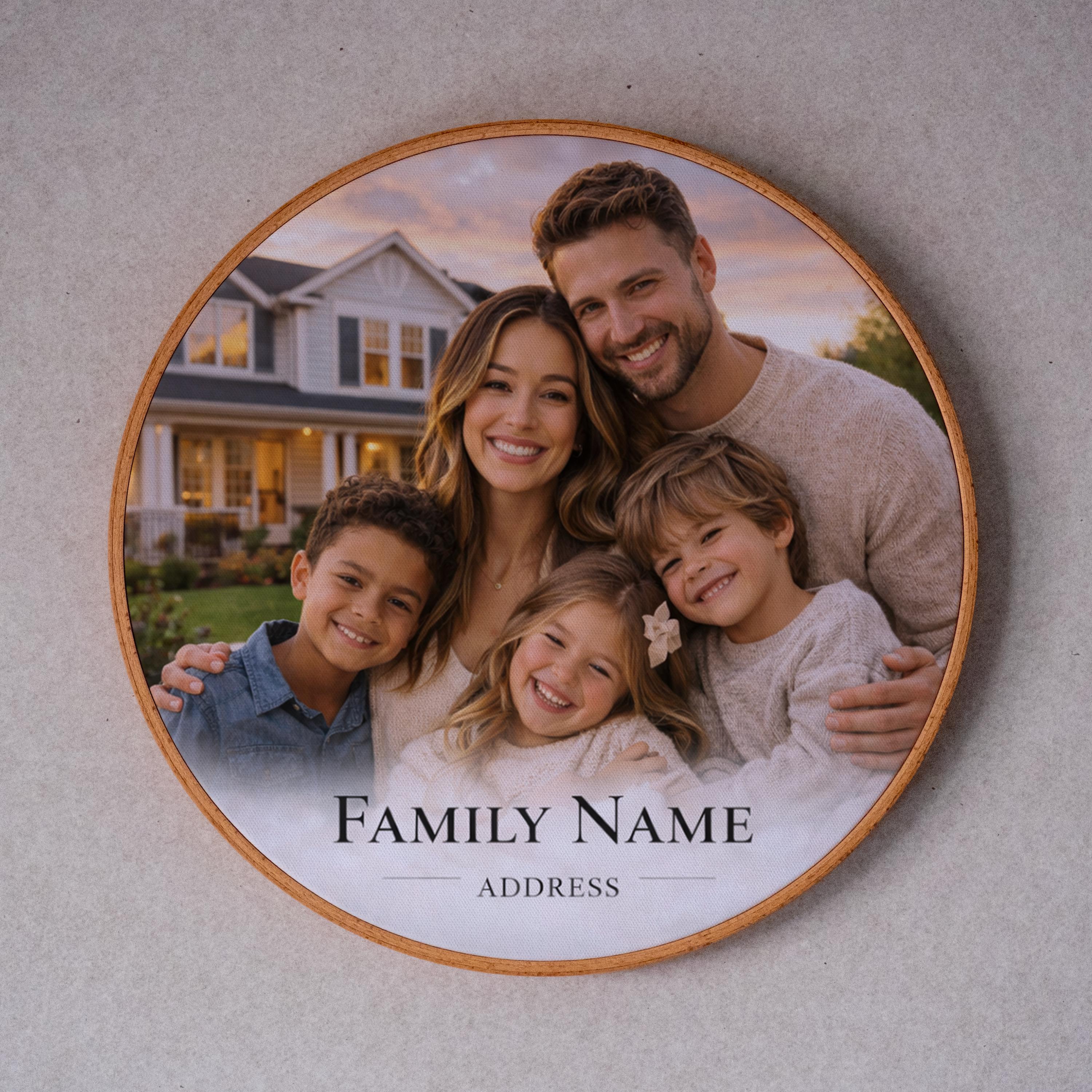 Custom Family Wood Hoop Photo Block, Wood Hoop Photo Frame, Custom Photo Printing, Family Picture Gift, Personalized Photo Home Decor