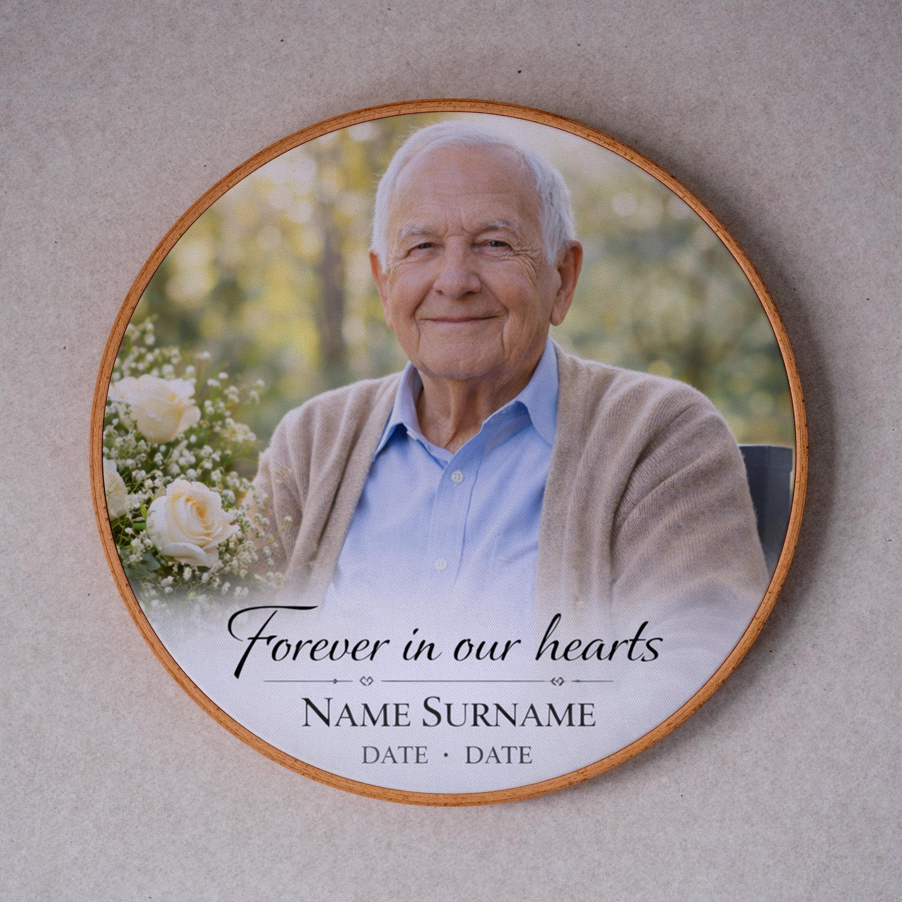 İn Loving Memory Custom Wood Hoop Photo Block, Personalized Sympathy Gifts, Bereavement Gift, Remembrance Photo Gift, Memory Frame İn Loving Memory Custom Wood Hoop Photo Block, Personalized Sympathy Gifts, Bereavement Gift, Remembrance Photo Gift, Memory Frame