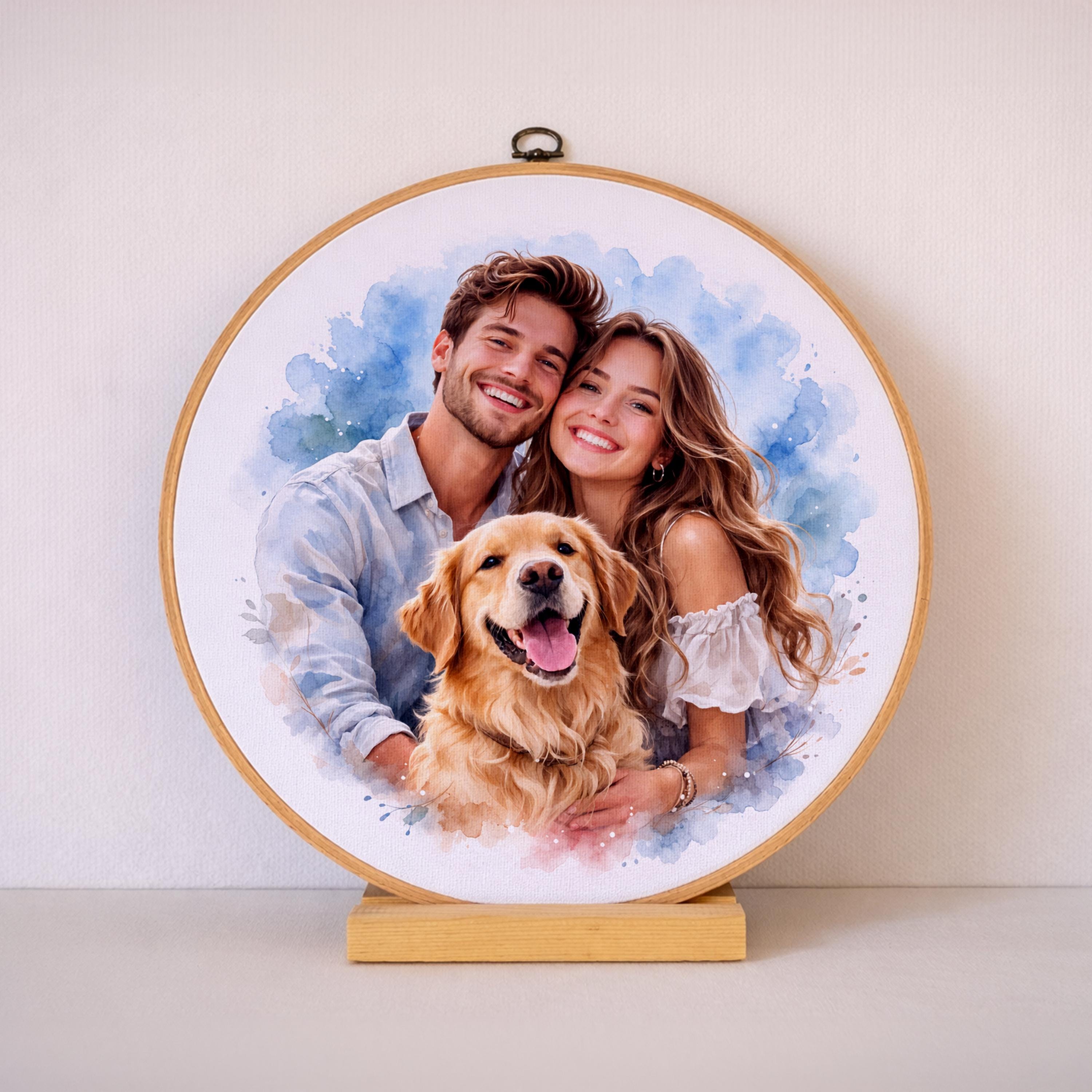 Watercolor Painting from Photo, Canvas wall art, Custom Watercolor Couple Portrait Watercolor Painting from Photo, Canvas wall art, Custom Watercolor Couple Portrait