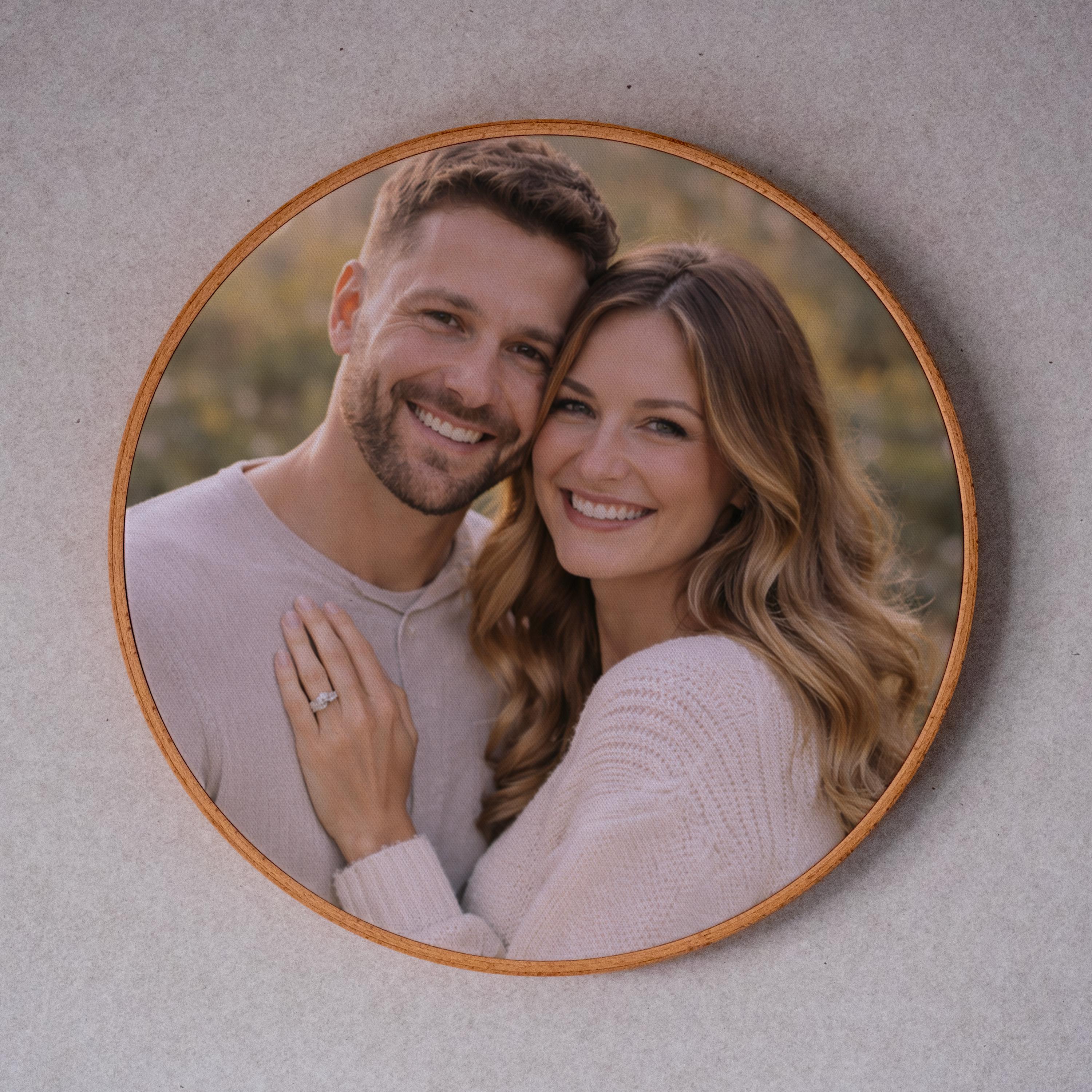 Custom Wood Hoop Photo Block, Personalized Round Hoop Frame, Mother'S Day Gift, Personalized Photo Present, Picture Gifts, Anniversary Gift Custom Wood Hoop Photo Block, Personalized Round Hoop Frame, Mother'S Day Gift, Personalized Photo Present, Picture Gifts, Anniversary Gift