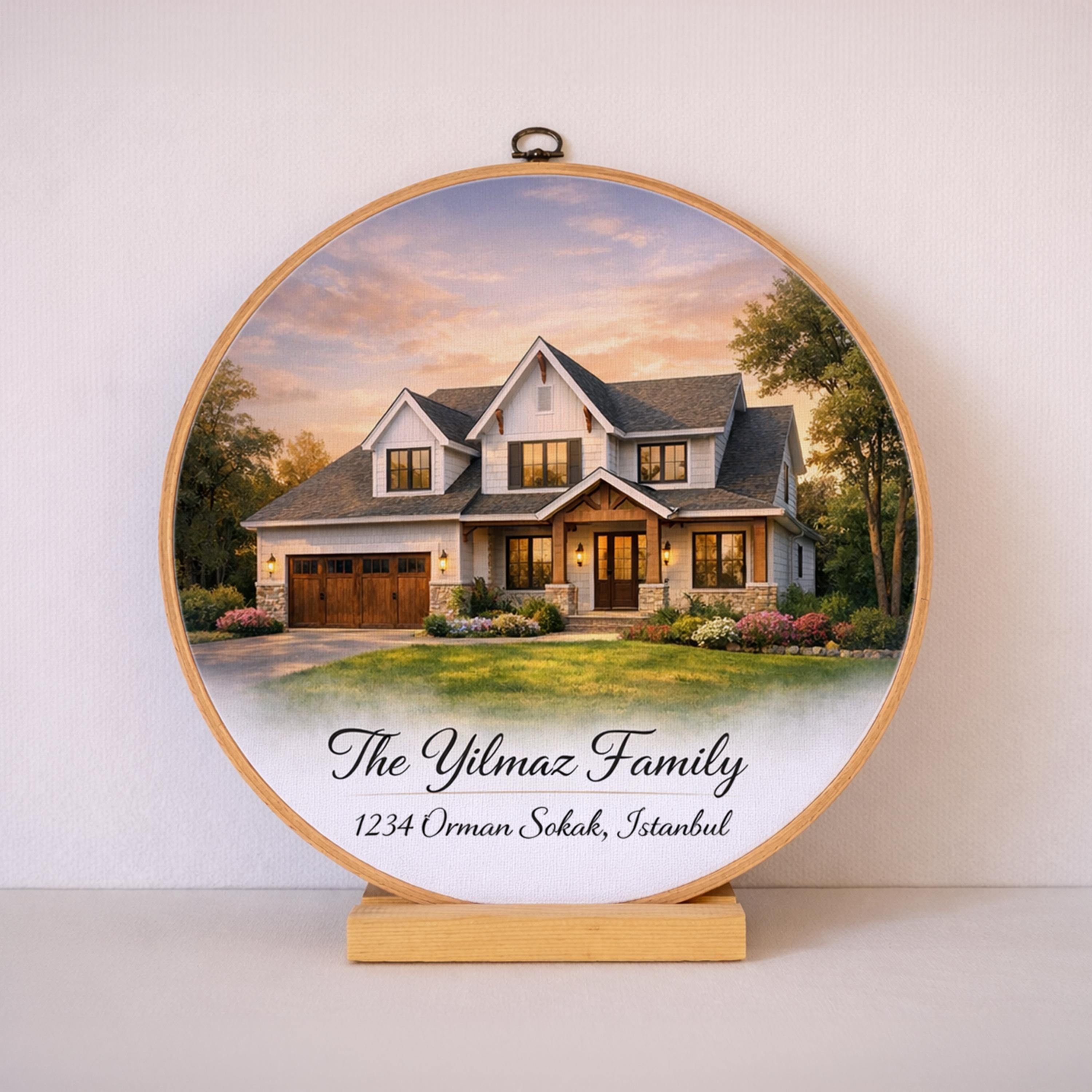 Photo Gift Round Photo Hoop With Easel, Home Decor Photo Easel, Personalized Photo Gift, Desktop Photo, Spouse Gift, Picture Sign