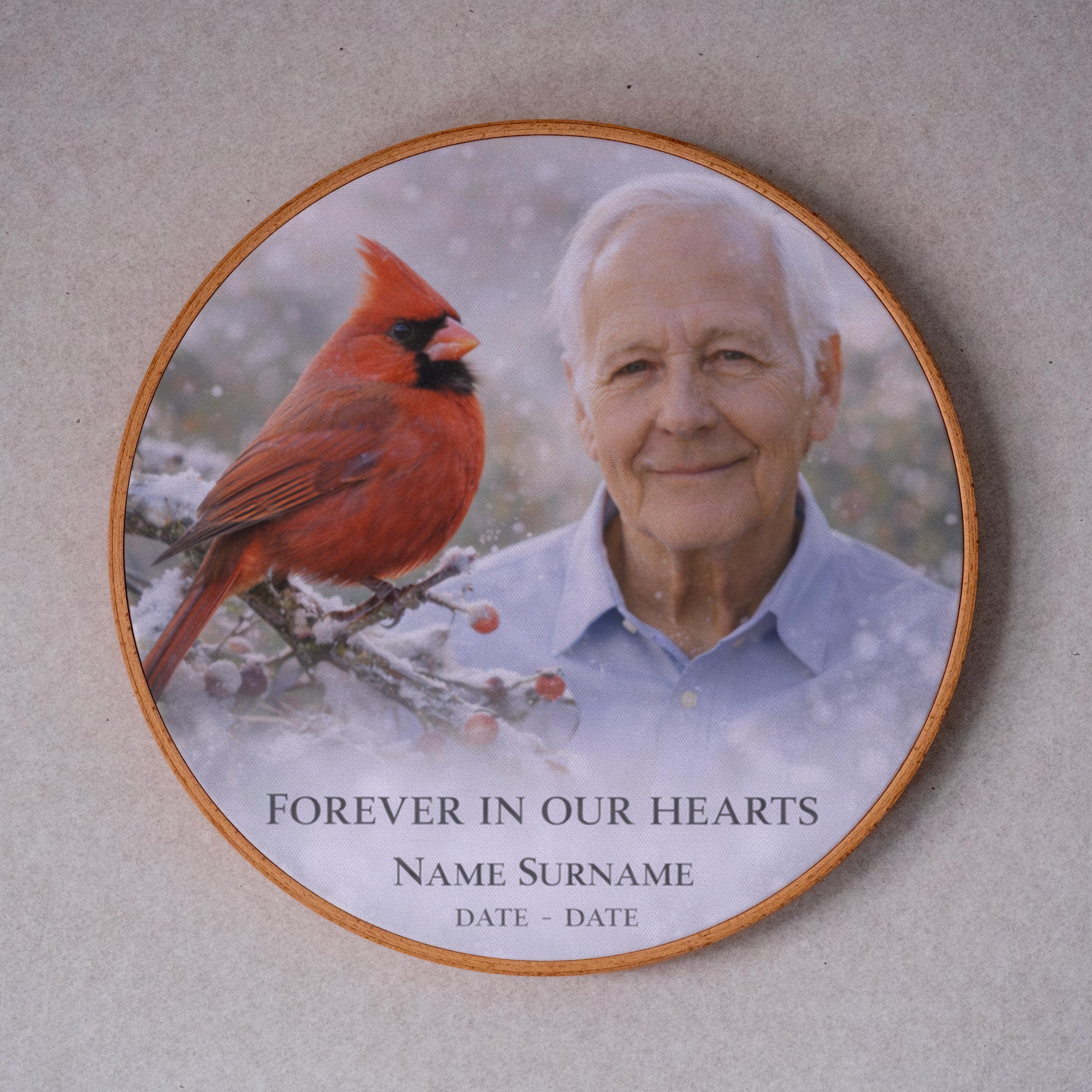 Pet Memorial Round Photo Hoop, Wood Hoop Photo Sign, Dog Sympathy Gift, Cat Sympathy Gift, Pet Loss, Pet Memorial, Forever İn Our Heart