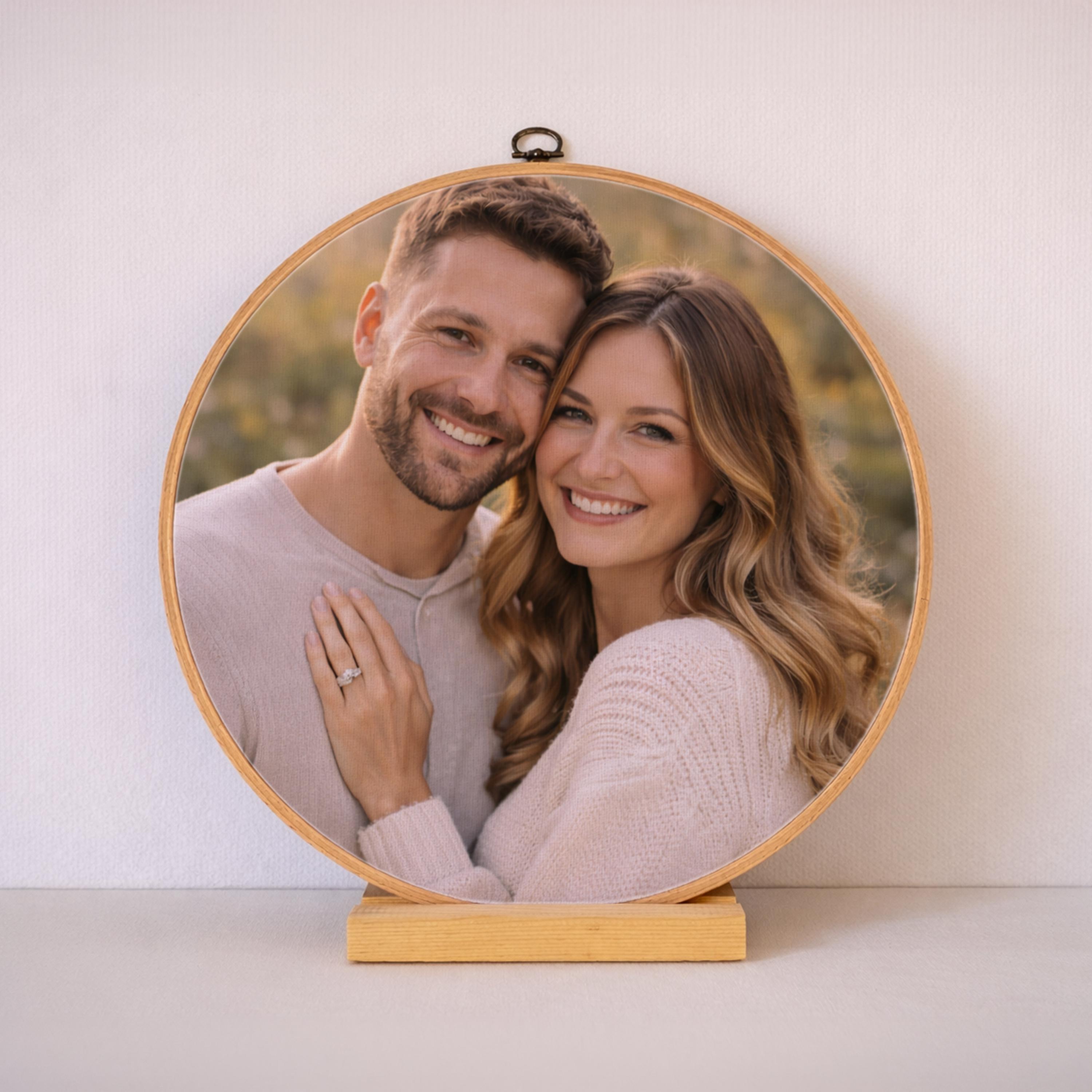 Personalized Photo Gift, Valentine'S Day Custom Photo Block, Photo Stand, Photo Frame, Photo Block, Photo Decoration, Wood Hoop Photo Personalized Photo Gift, Valentine'S Day Custom Photo Block, Photo Stand, Photo Frame, Photo Block, Photo Decoration, Wood Hoop Photo