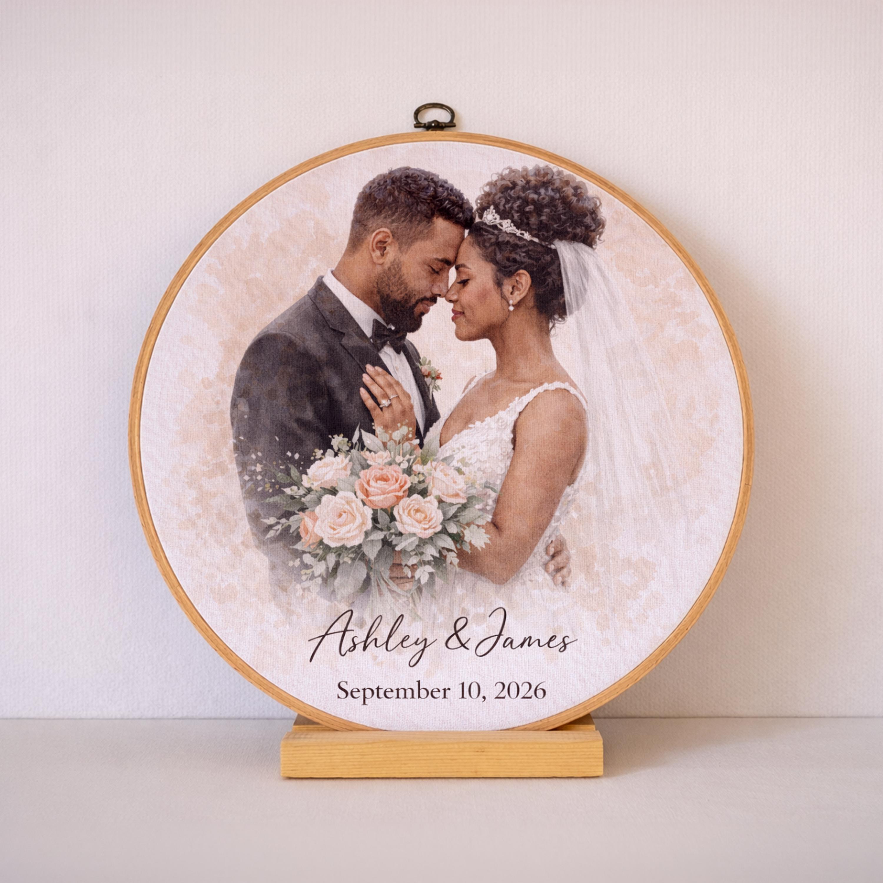 Couple Portrait from Photo, Painting from Photo, Print from Photo, Wall Hangings, Wedding Anniversary, Engagement, Christmas Decor