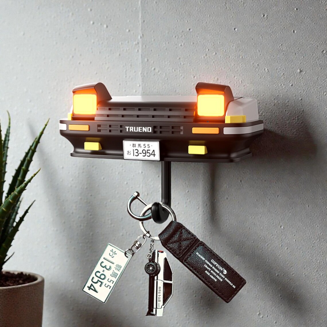 AE86 Car Headlight Key Holder – Creative Wall Hook Keychain Rack, JDM ...