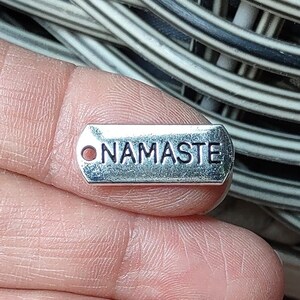 10 Namaste Word Charms in Silver Tone - Yoga Pendants C2095 - Etsy