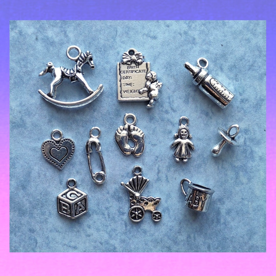 Collection of 11 Baby Theme Charms in Silver Tone - C4059 - Etsy