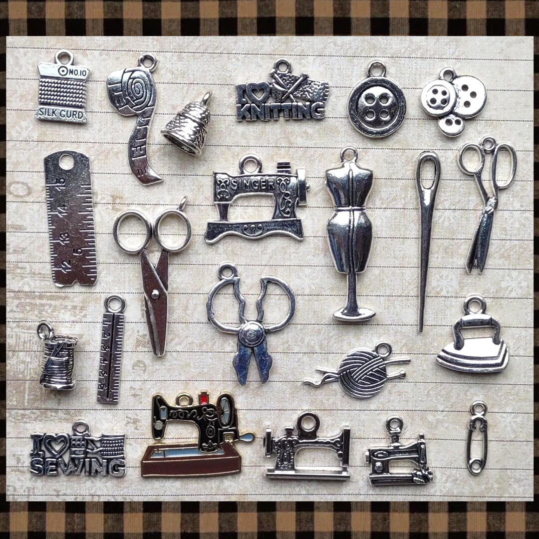22 Sewing Crafts Charms Collection in Silver Tone - C4455 - Etsy