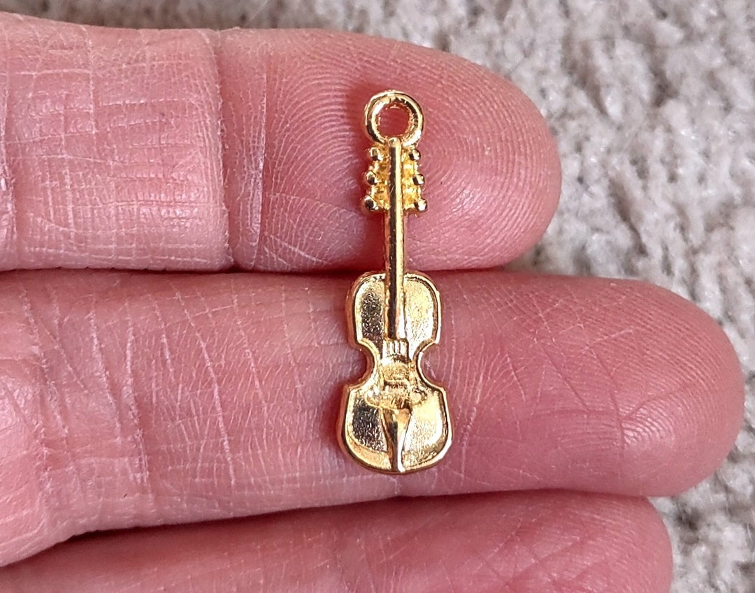 10 Violin Music Charms in Gold Tone - C3933 - Etsy