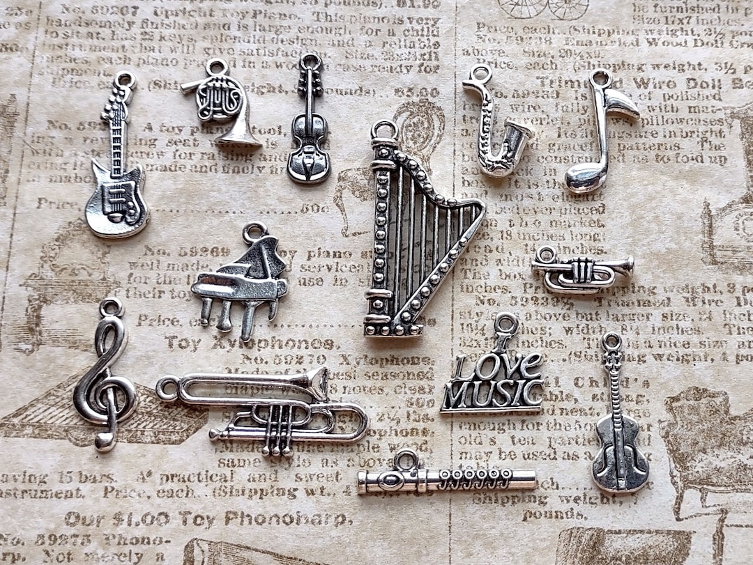 Musical Charm Collection in Silver Tone - C3956 - Etsy
