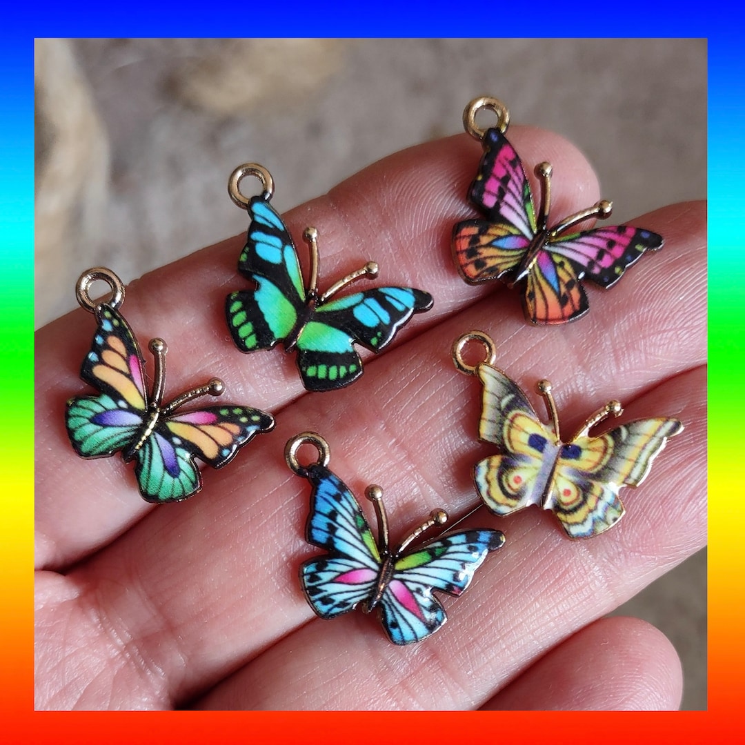 Butterfly Charm Collection in Multicolor Enamel - C4114 - Etsy