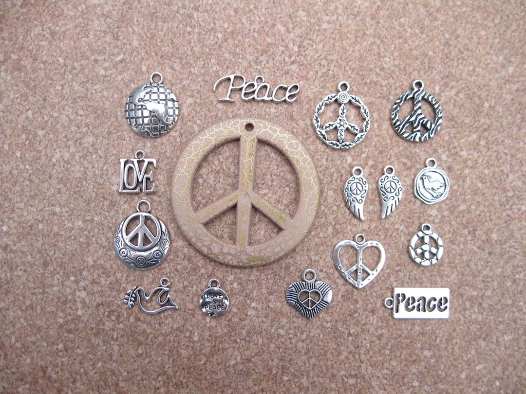 World Peace Charm Collection in Silver Tone / Pink Rose Gold - C3696 - Etsy