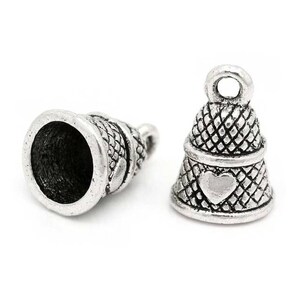 10 Thimble Charms in Silver Tone C2286 - Etsy
