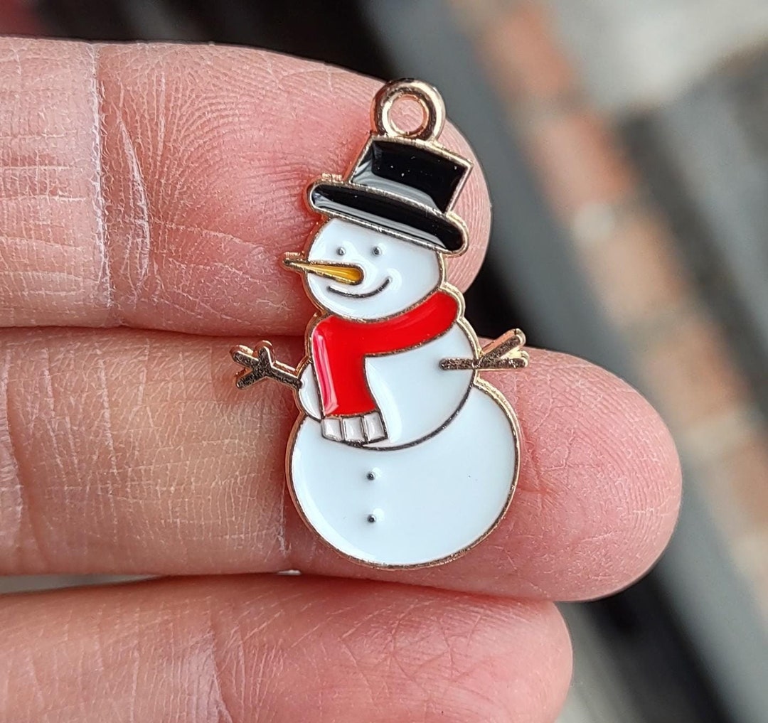 4 Classic Snowman Charms Pendants With Light Gold Tone Backing - C4278 ...