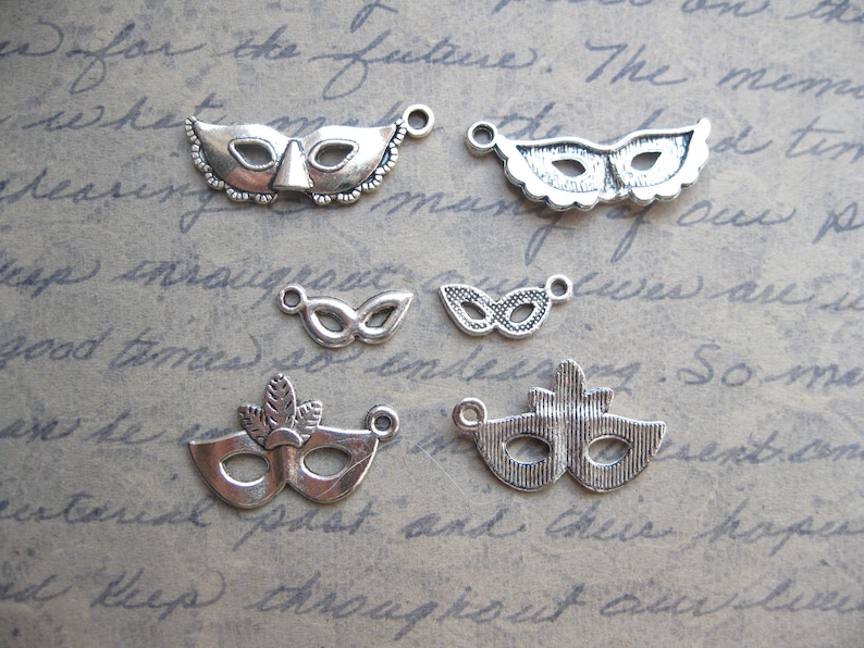 Mask Charm Collection in Silver Tone - C3529 - Etsy