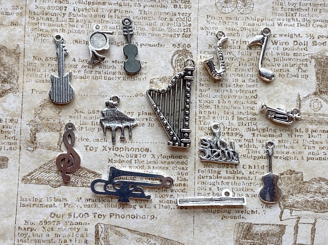 Musical Charm Collection in Silver Tone - C3956 - Etsy