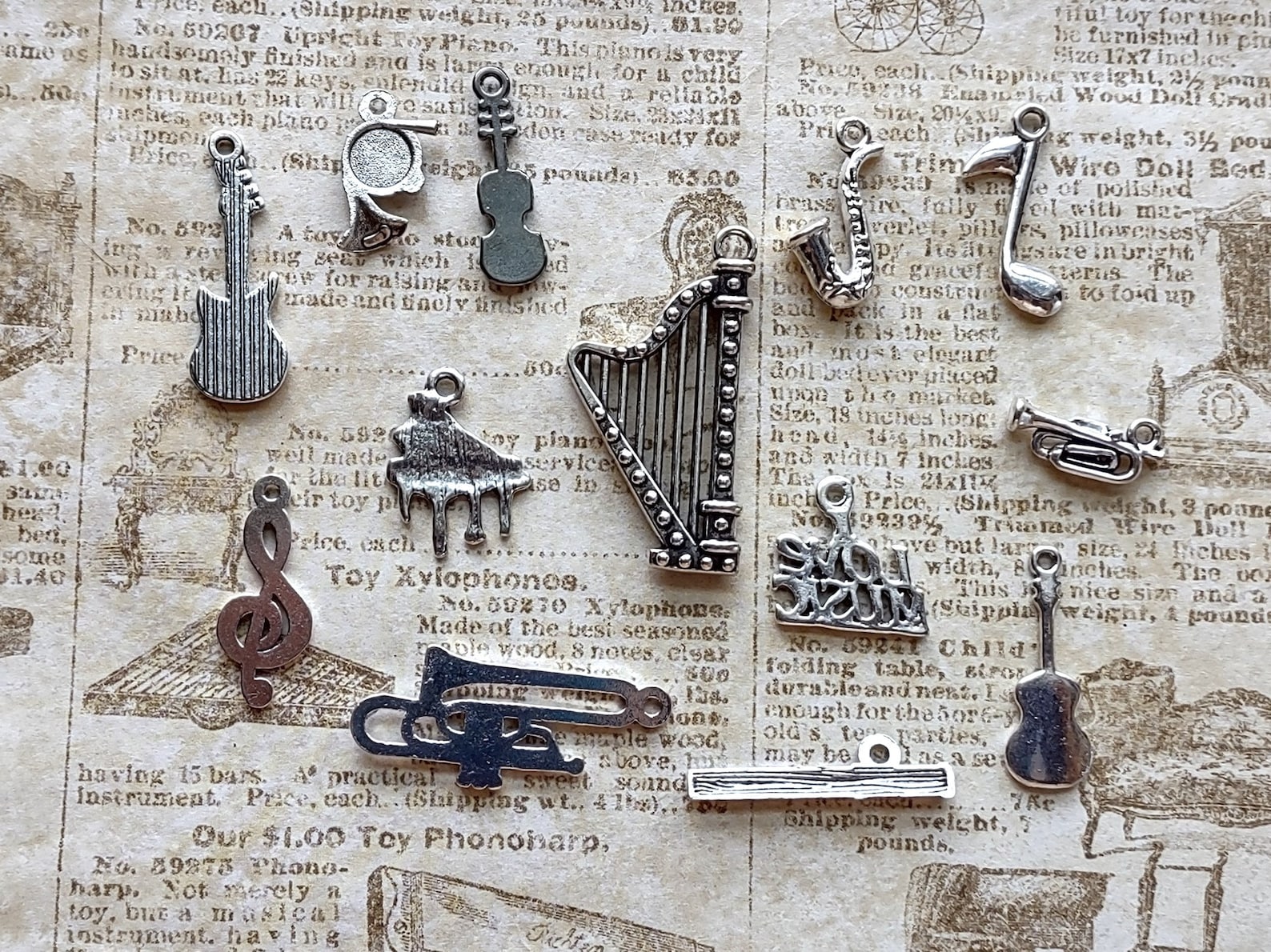 Musical Charm Collection in Silver Tone - C3956 - Etsy