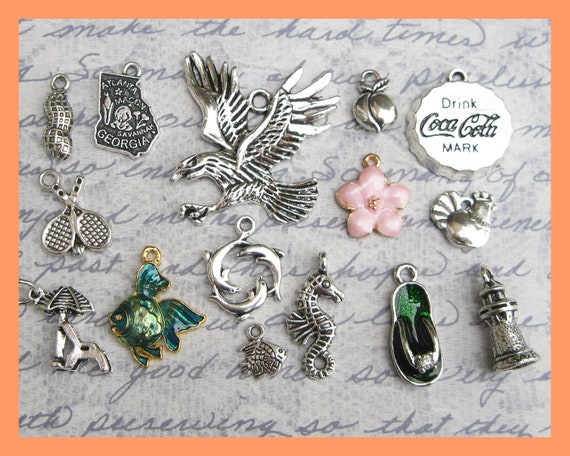 Georgia Charm Collection in Silver Tone C3088 | Etsy