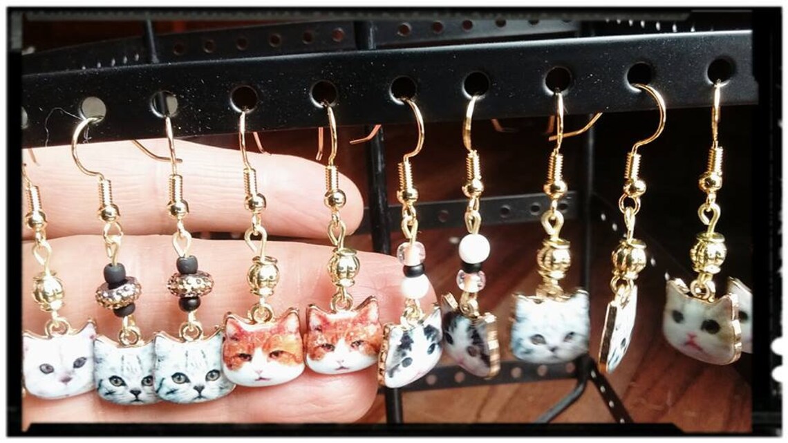 Cat Face Charm Collection C3611 | Etsy