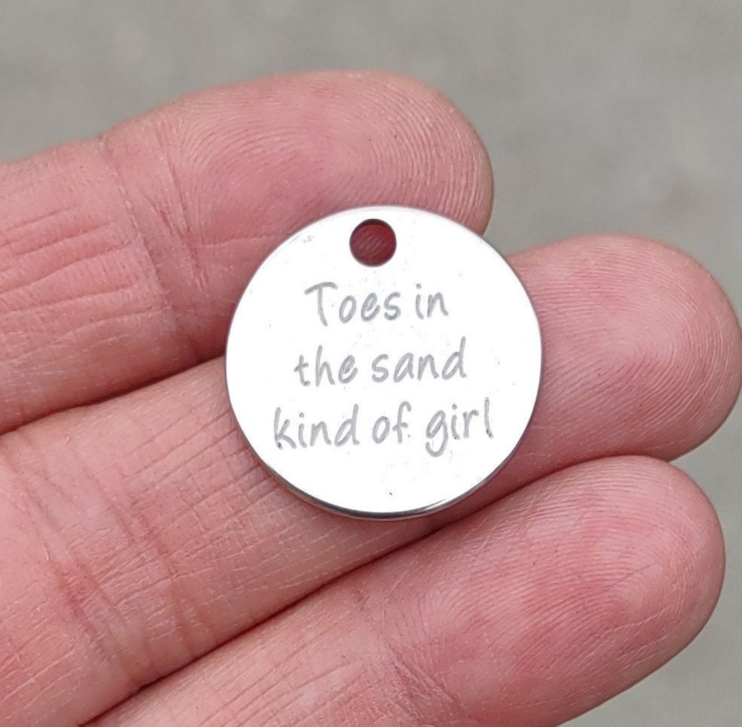 1 - Toes in the Sand Kind of Girl Pendant Charm in Stainless Steel ...