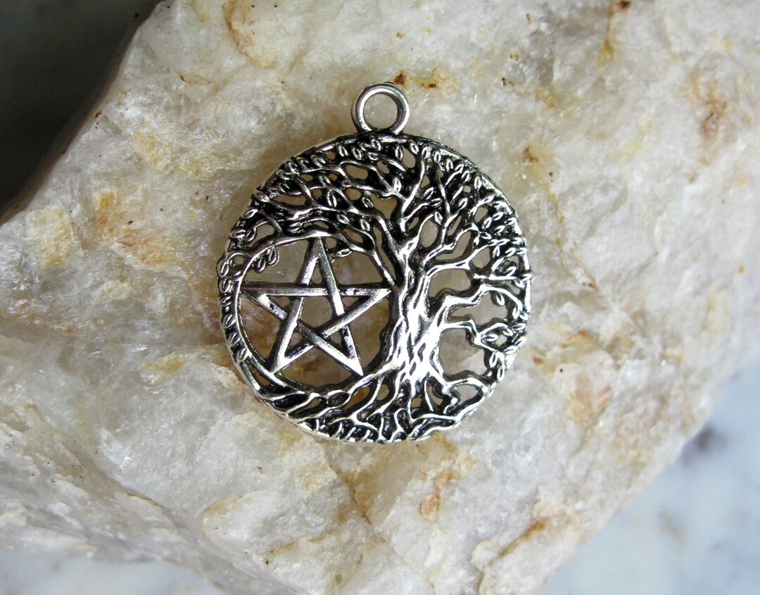 1 Tree Pentagram Pendant in Silver Tone - C2852 - Etsy