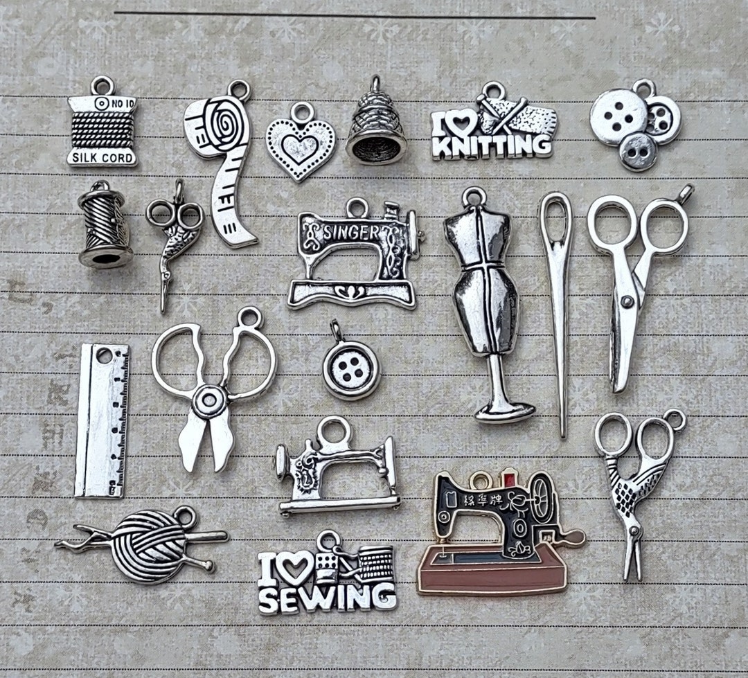 20 Sewing Crafts Charms Collection in Silver Tone - C4074 - Etsy