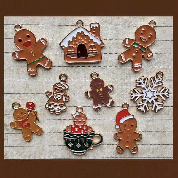Gold Gingerbread Man Charms - Etsy