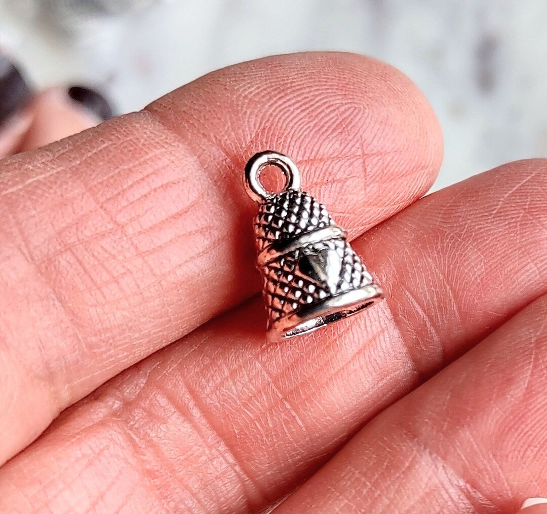 10 Thimble Charms in Silver Tone - C2286 - Etsy
