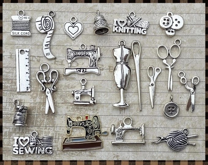 20 Sewing Crafts Charms Collection in Silver Tone - C4429 - Etsy