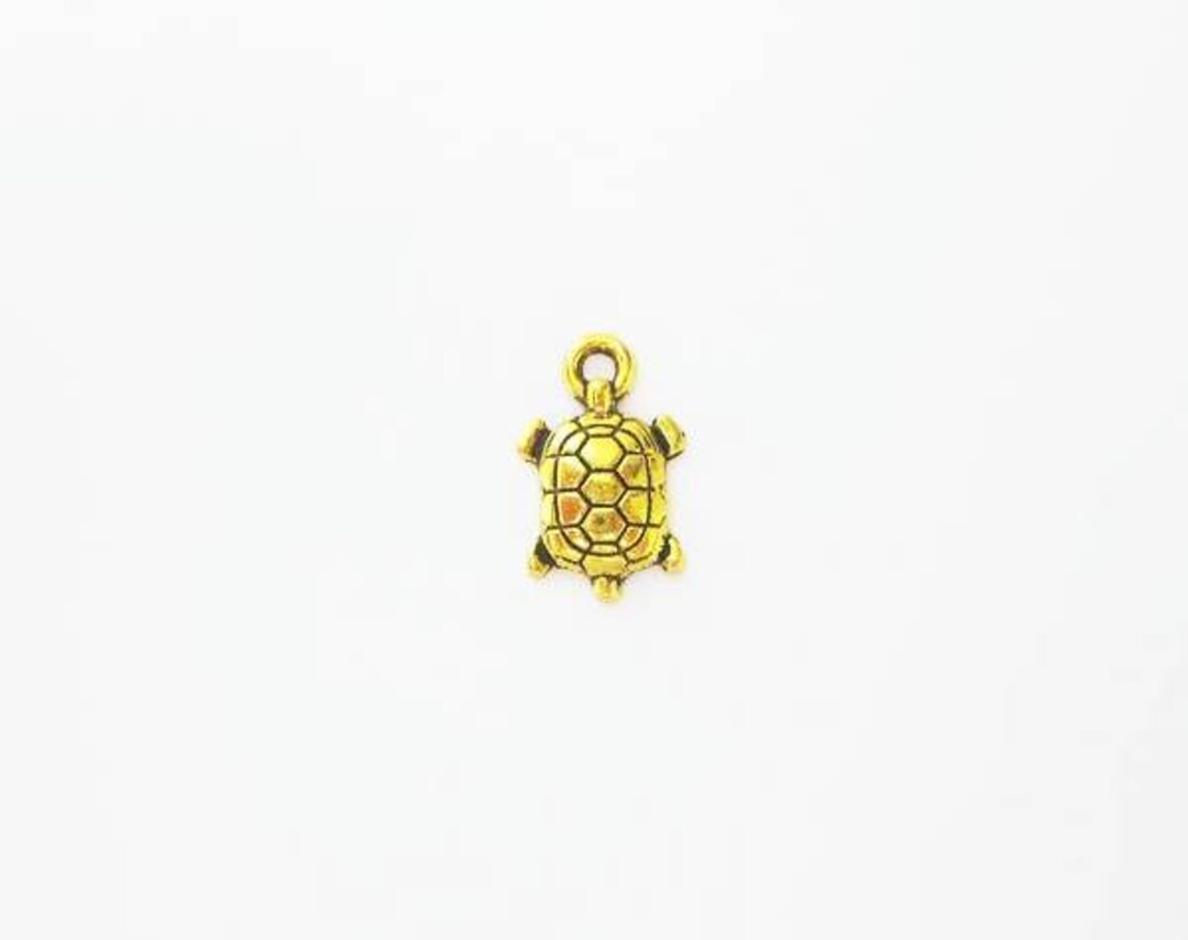 10 Small Gold Tone Turtle Charms C2037 - Etsy