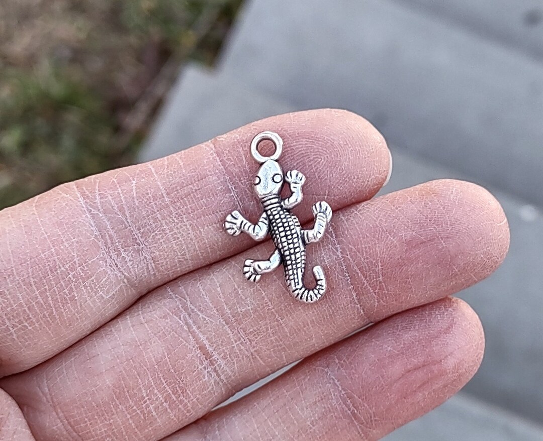 10 Gecko Lizard Charms in Silver Tone - C3931 - Etsy
