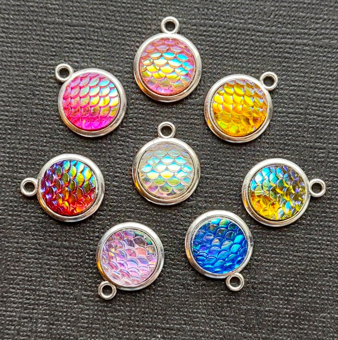 8 Mixed Mermaid Scale Beach Charms Pendants - C4130 - Etsy