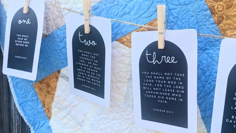 Ten Commandments Memory Verse Cards - Etsy