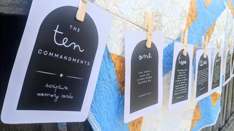 Ten Commandments Memory Verse Cards - Etsy