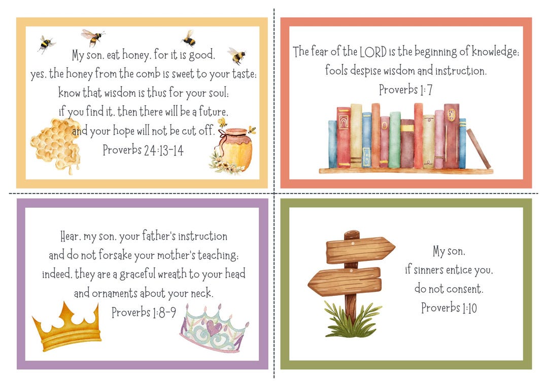 Proverbs for Kids Memory Verse Cards - Etsy
