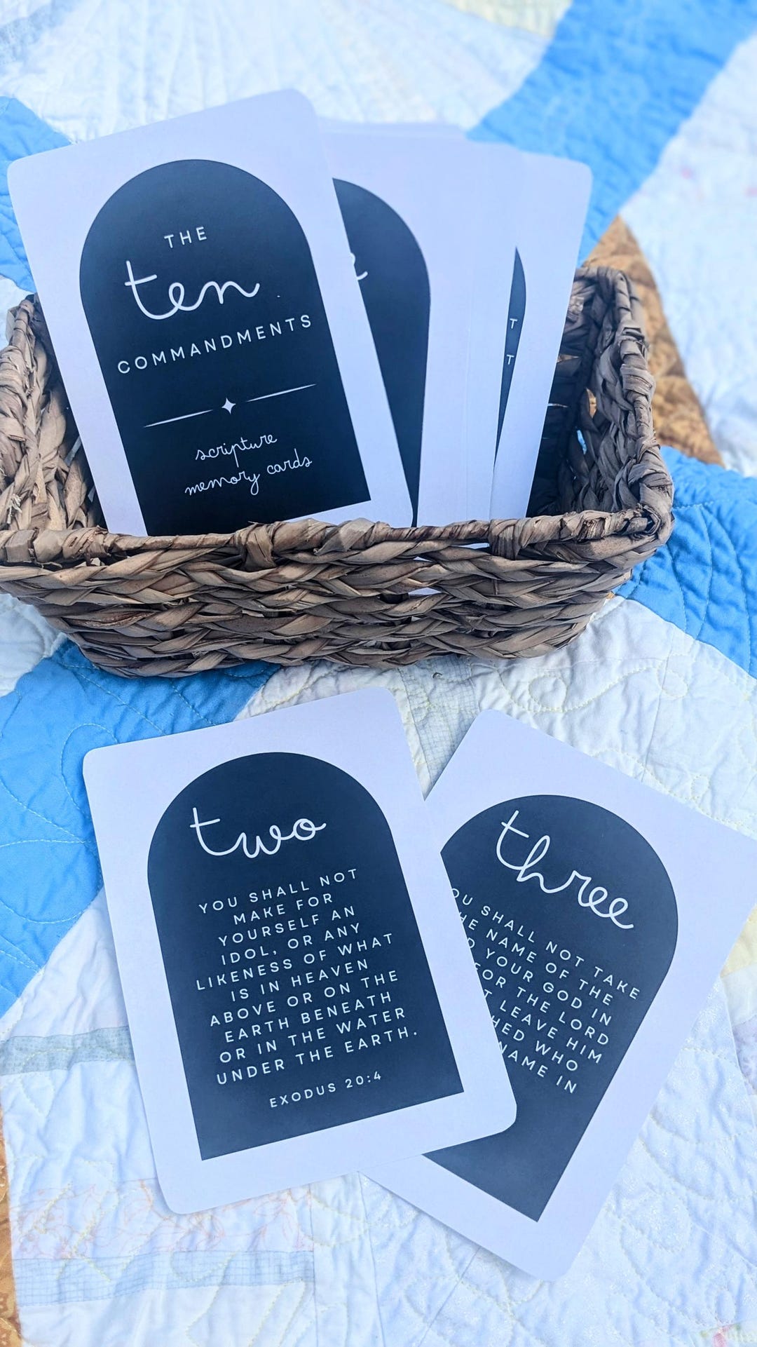 Ten Commandments Memory Verse Cards - Etsy