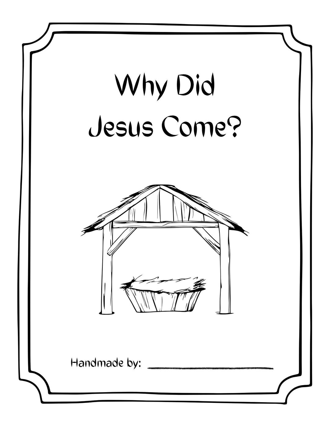 Why Did Jesus Come? Activity Booklet - Etsy