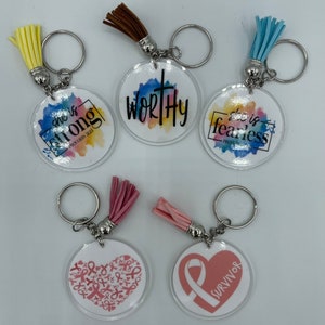 Motivational/spiritual Message Key Chains With Tassel - Etsy