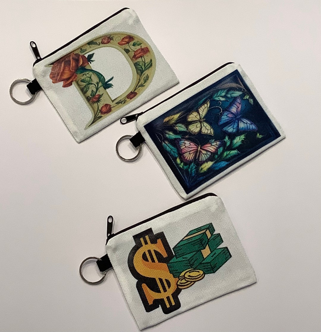 Lined Coin Purses/pouches With Zipper and Key Ring - 3 Designs ...