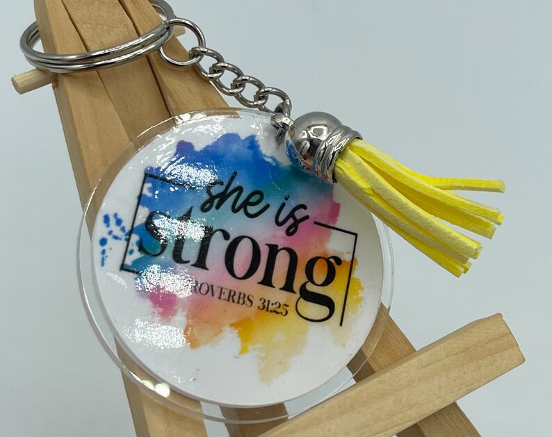 Motivational/spiritual Message Key Chains With Tassel - Etsy